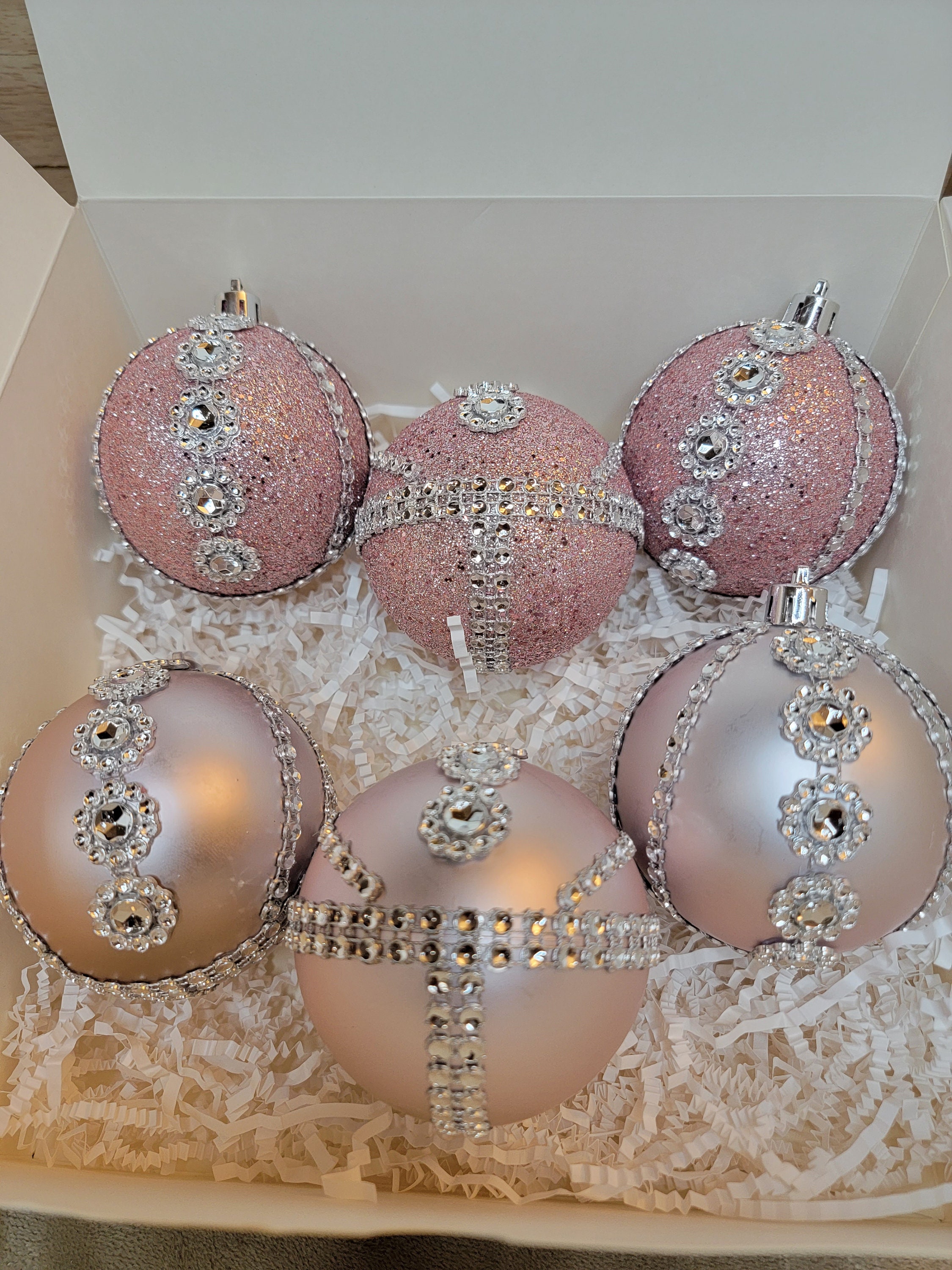 Set of 6 Rose Gold (pink) Ornament Set - Etsy