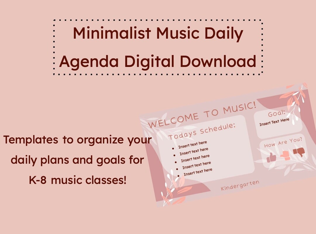 Music Daily Agenda Digital Download, Google Slides and Powerpoint ...