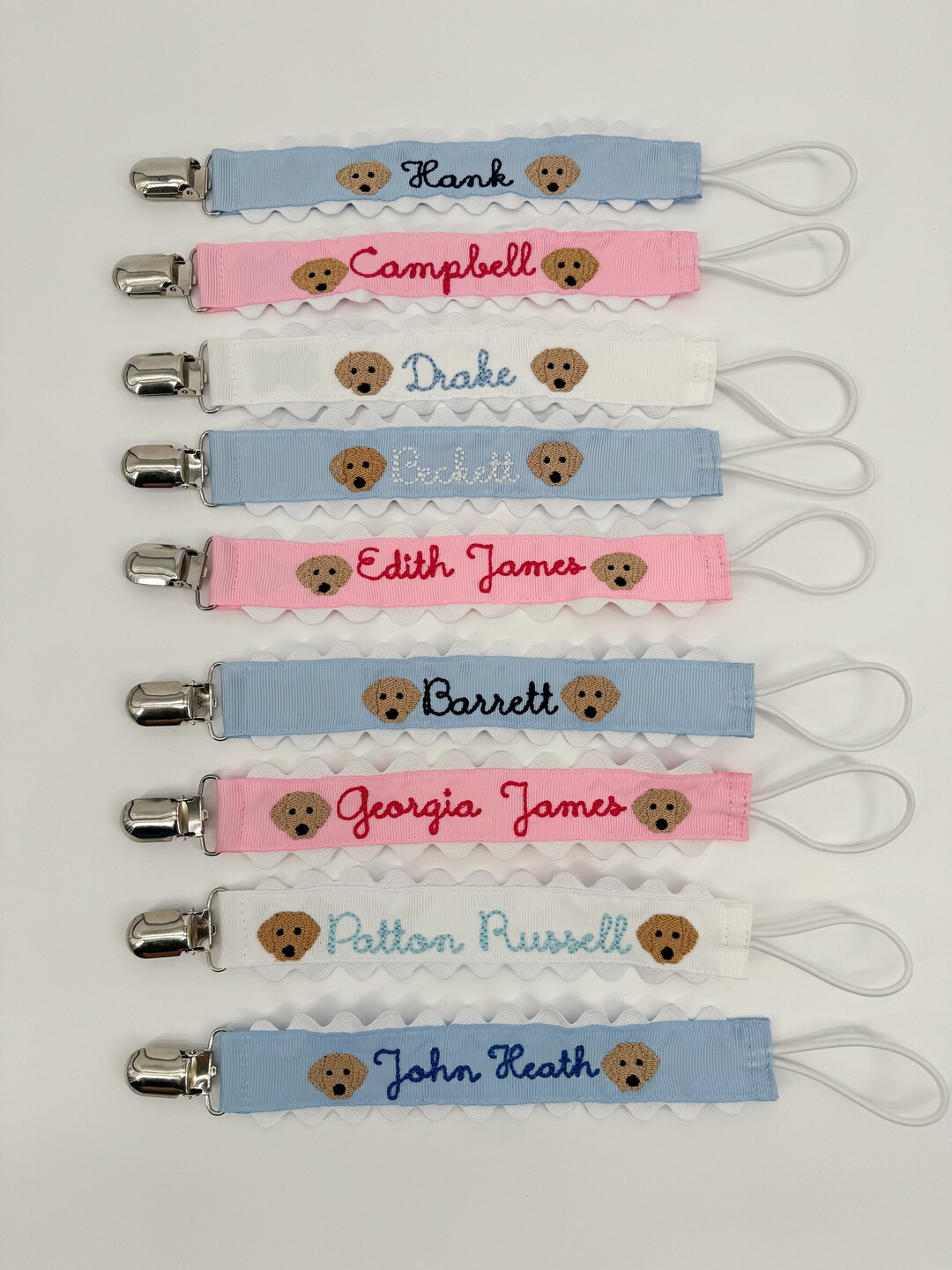 Monogrammed Pacifier Clip Embroidered Name, Baby Pacifier Clip ...
