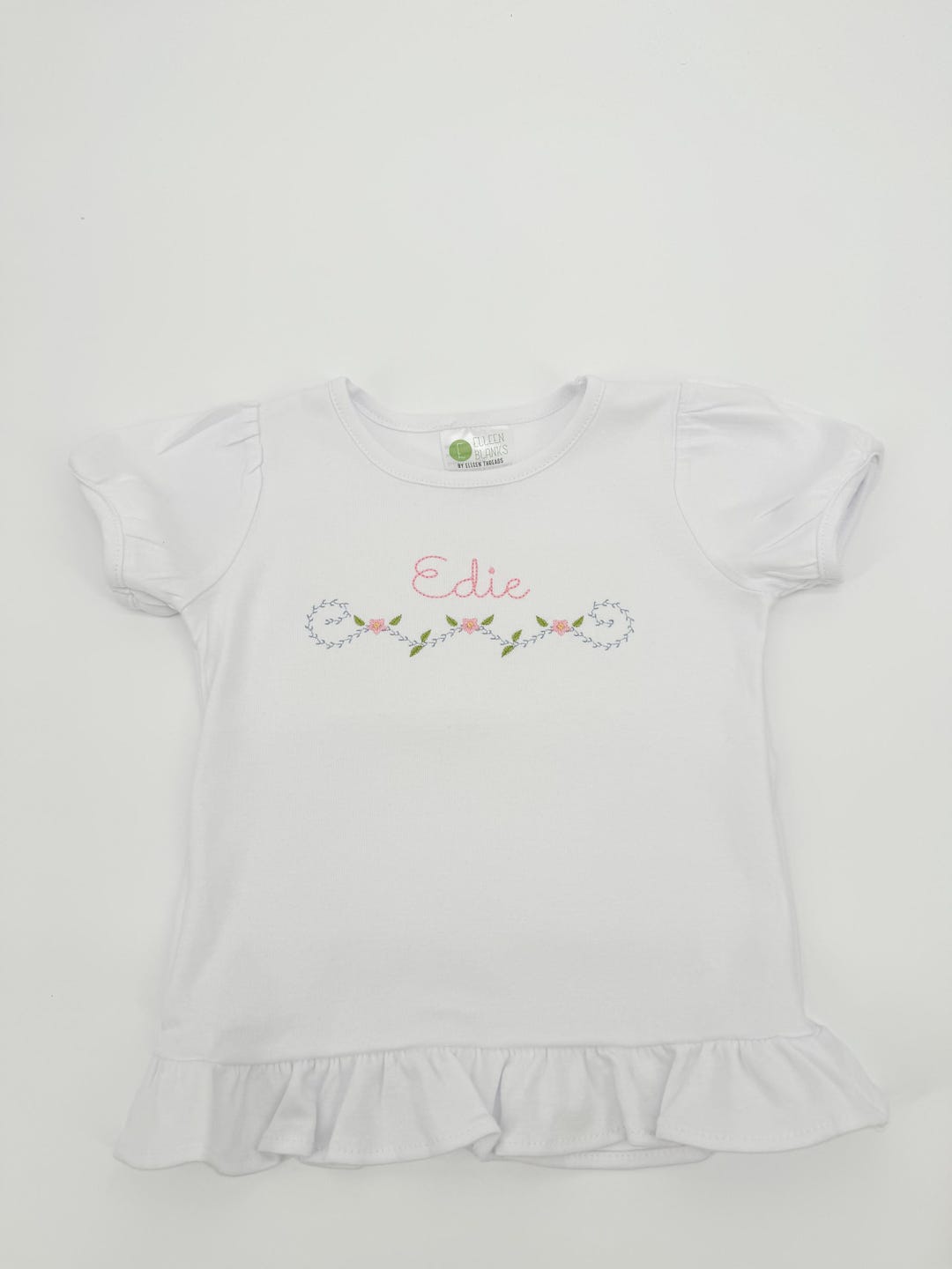 Girls Floral Vine Monogrammed Shirt/ Girls Flower Shirt/ Floral ...