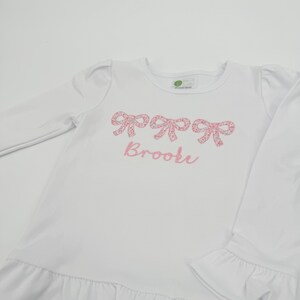 Girls Appliqué Bow Shirt / Bow Shirt / Floral Fabric / Baby Girl Bow - Etsy