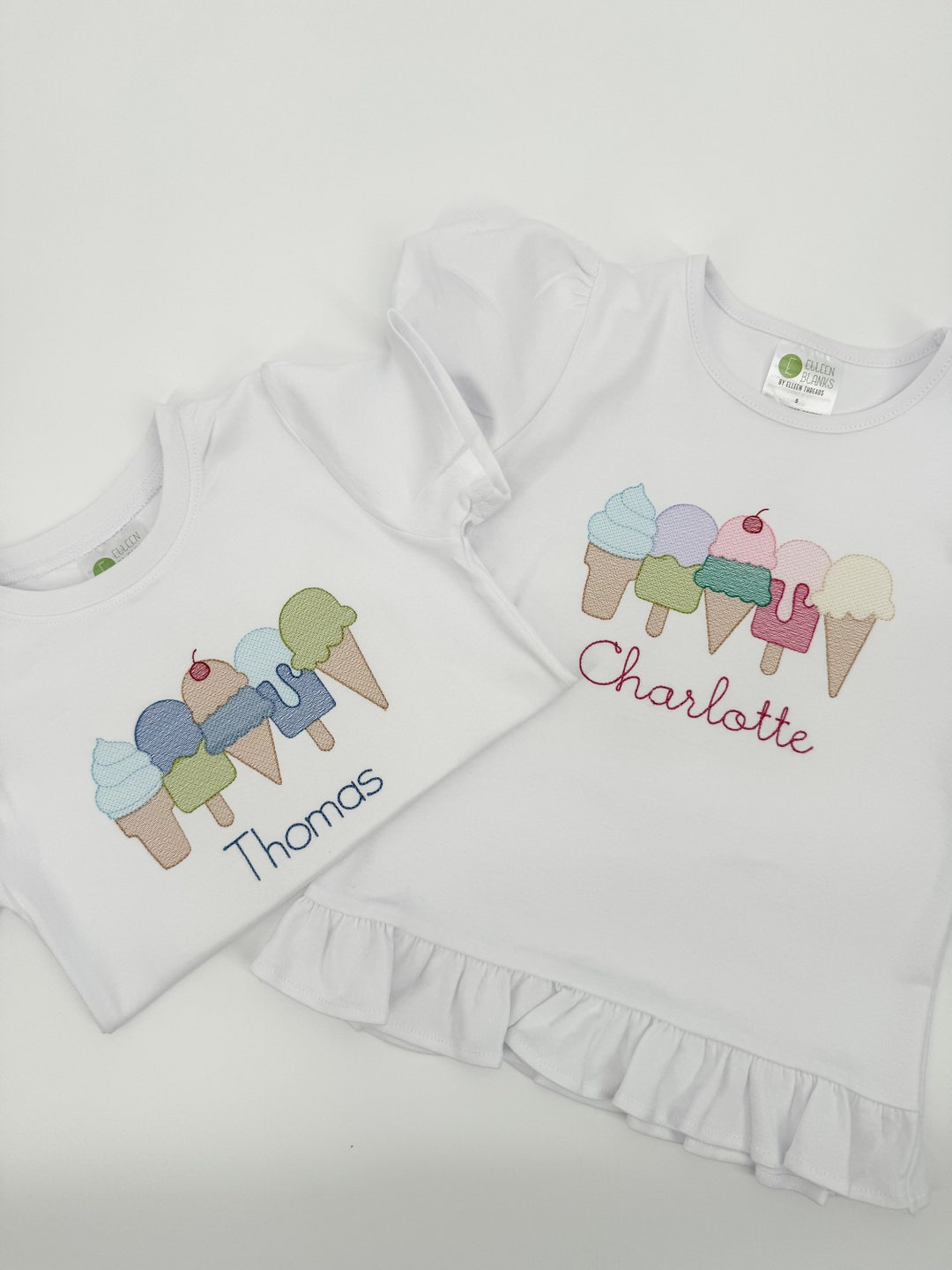 Embroidered Ice Cream Shirt - Etsy