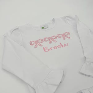 Girls Appliqué Bow Shirt / Bow Shirt / Floral Fabric / Baby Girl Bow - Etsy