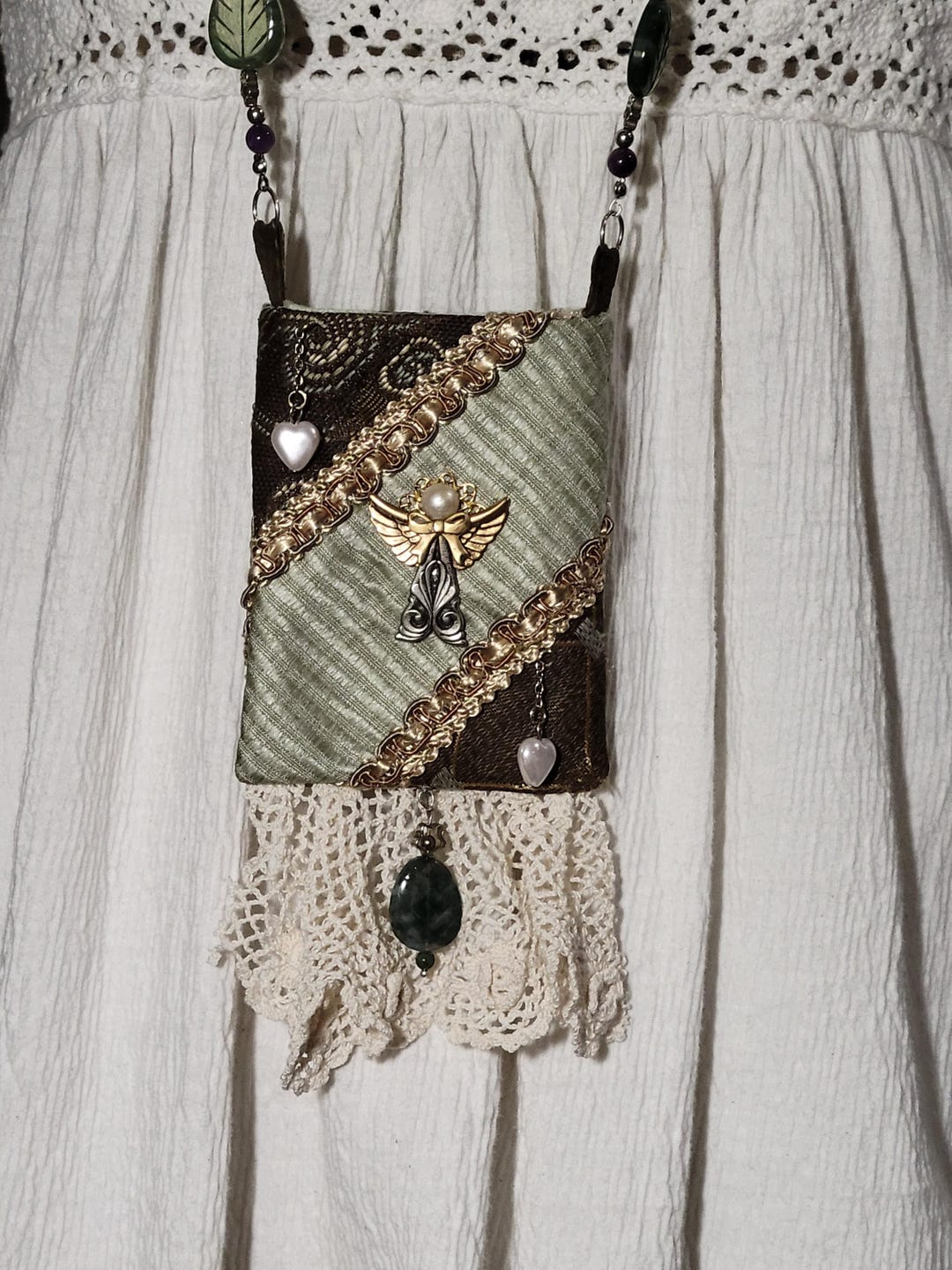 Upcycled Fabric Amulet Bag: Vintage Style Jewelry Pouch - Etsy