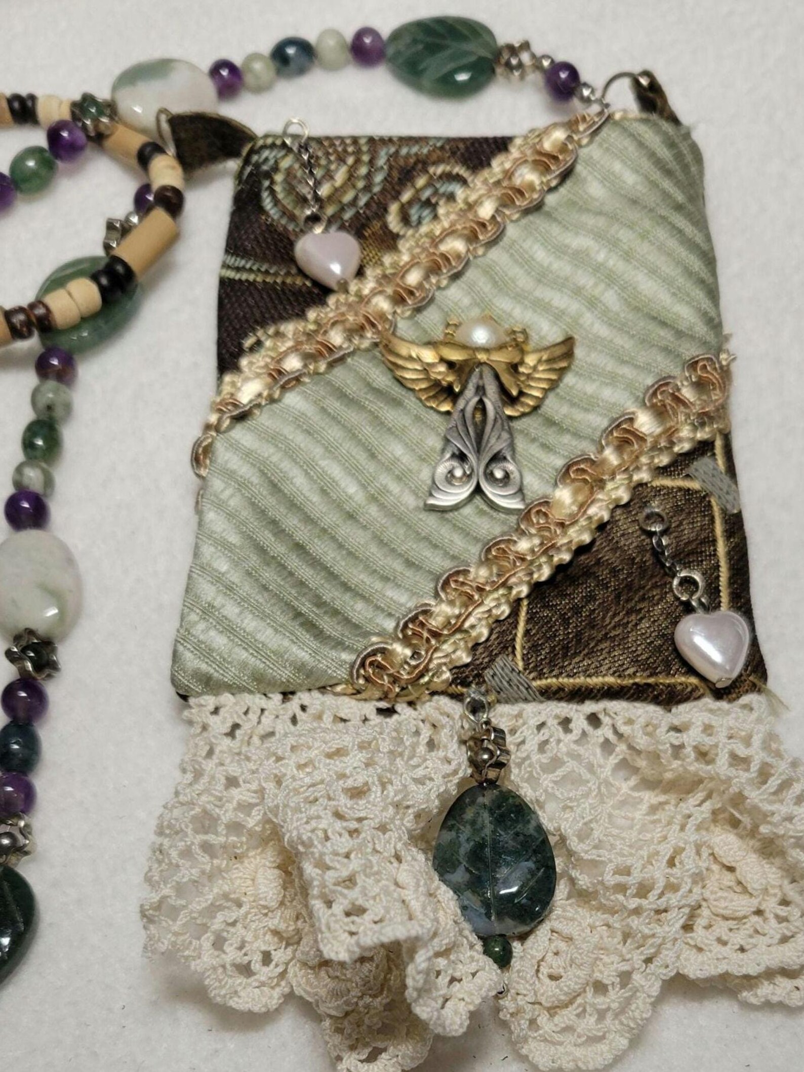 Upcycled Fabric Amulet Bag: Vintage Style Jewelry Pouch - Etsy
