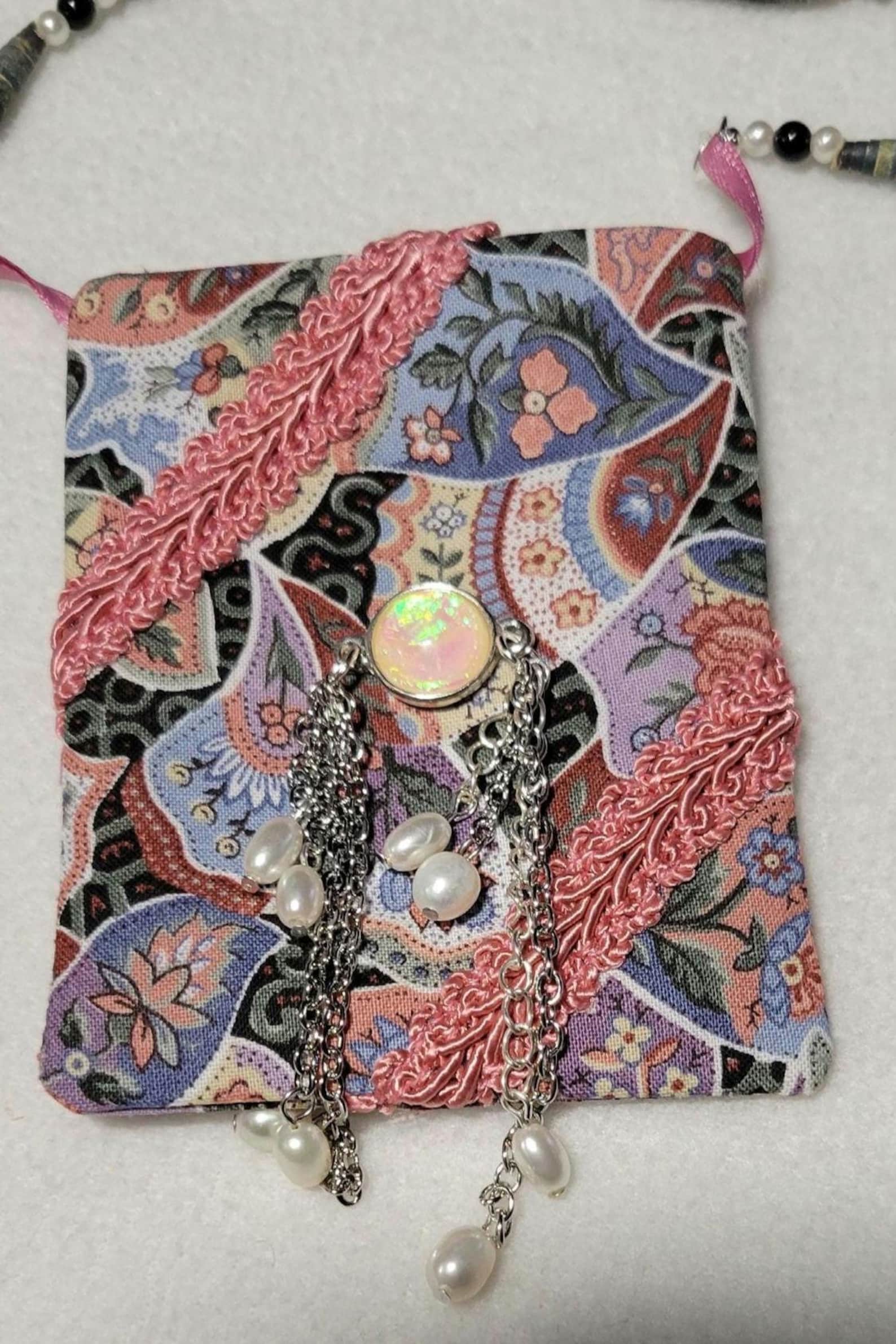 Upcycled Fabric Amulet Bag: Vintage Style Jewelry Pouch - Etsy