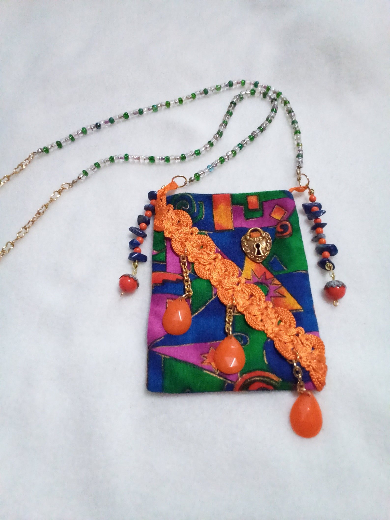 Upcycled Fabric Amulet Bag: Vintage Style Jewelry Pouch - Etsy