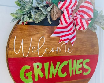 Grinch Welcome Sign - Etsy