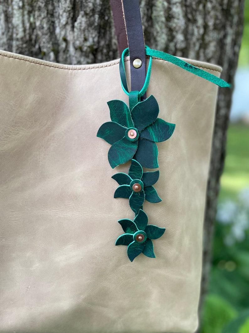 Custom Leather Flower Bag Charms - Etsy