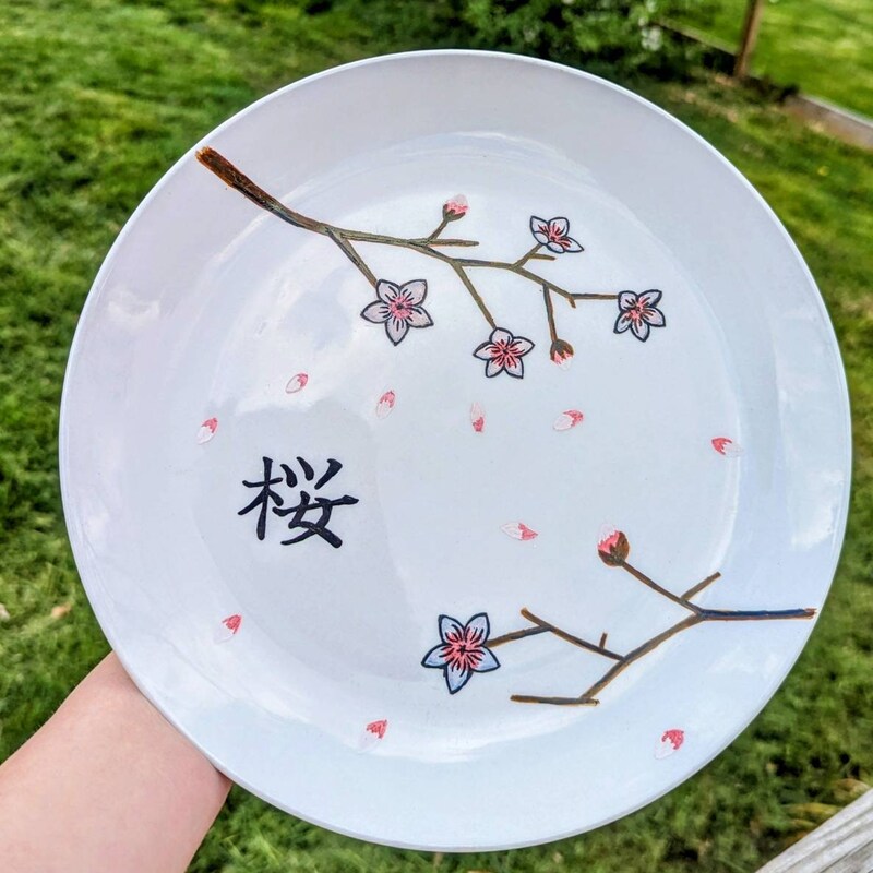 Cherry Blossom Plate - Etsy