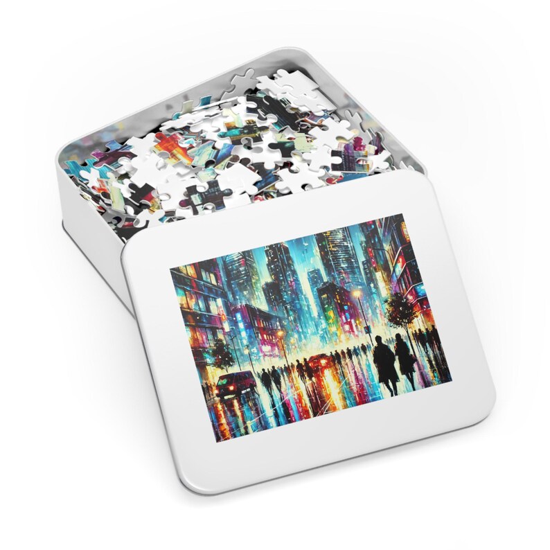 Neon Nightlife Cityscape 520-piece Puzzle - Etsy