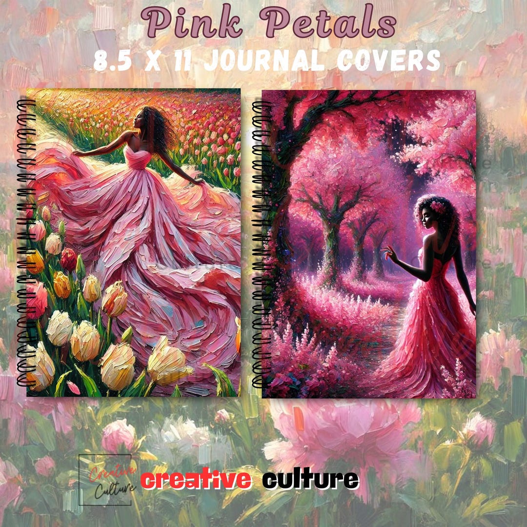 Pink Petals - Elegant Pink Journal Covers | Instant Download | Creative ...