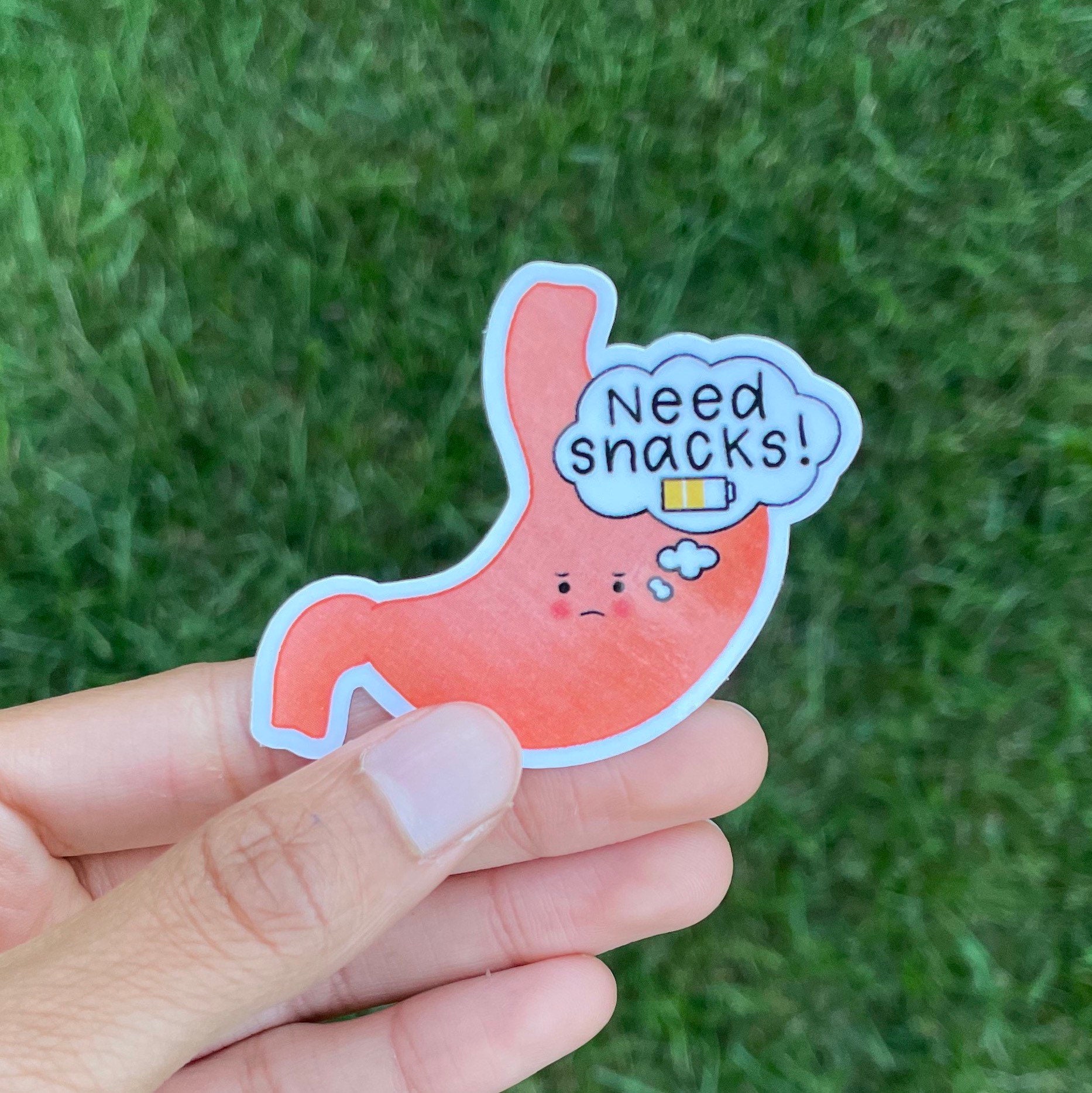 Cute Hungry Stomach Medical Pun Sticker, Vinyl Science Sticker, Gift ...