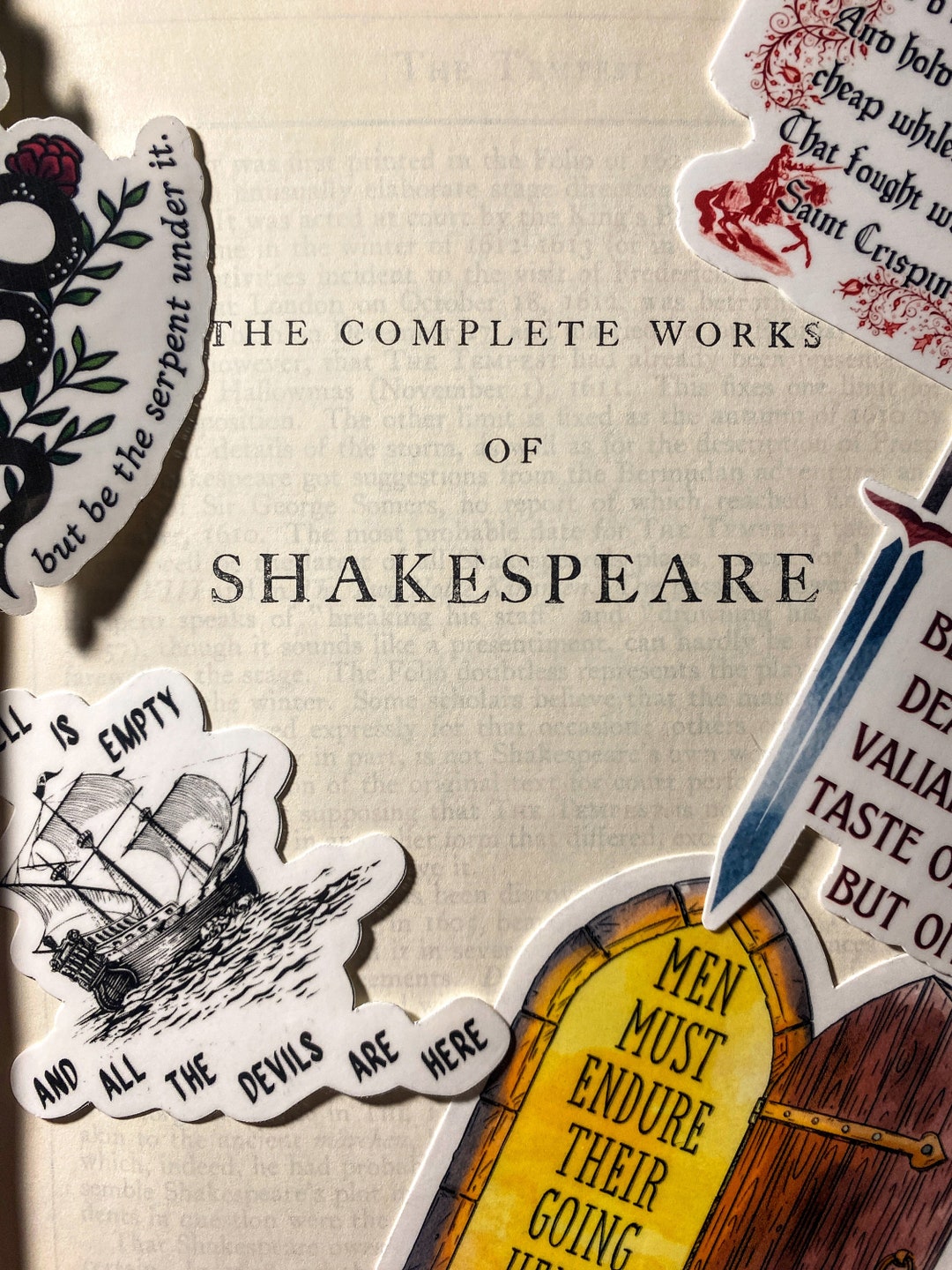 Shakespeare Waterproof Vinyl Sticker Set of 5 Literary Stickers - Etsy