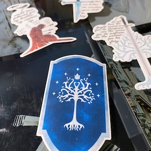 Gondor Lord of the Rings 4 Stickers Set Aragorn, Faramir, Boromir, Flag ...