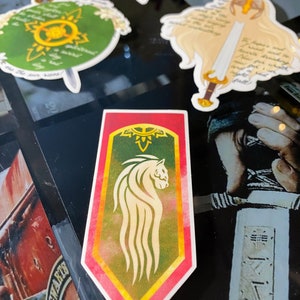 Rohan Lord of the Rings 4 Stickers Set Eowyn, Eomer, Theoden, Flag ...