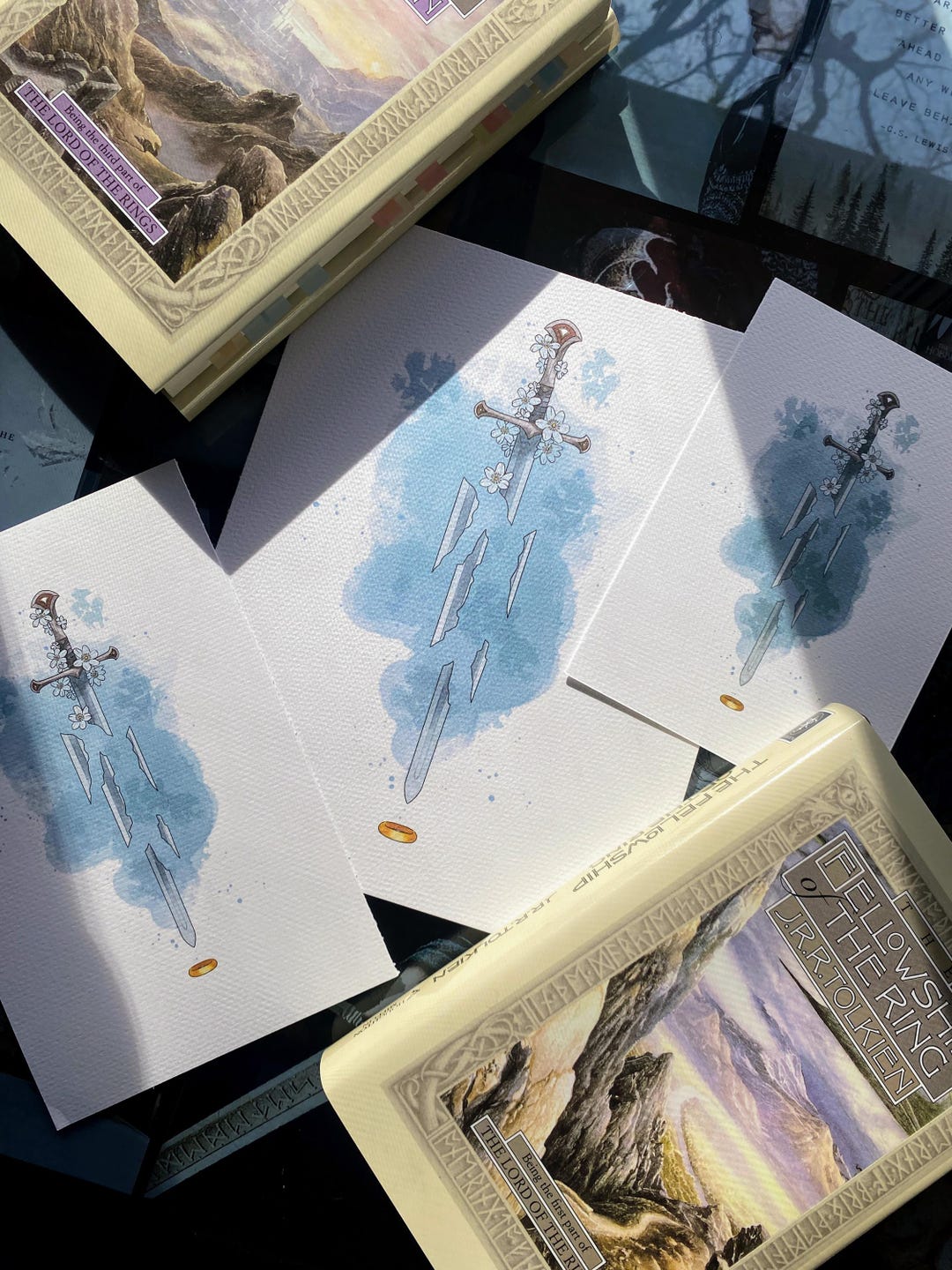 The Sword Narsil "the Lord of the Rings" Watercolor Art Print - Etsy