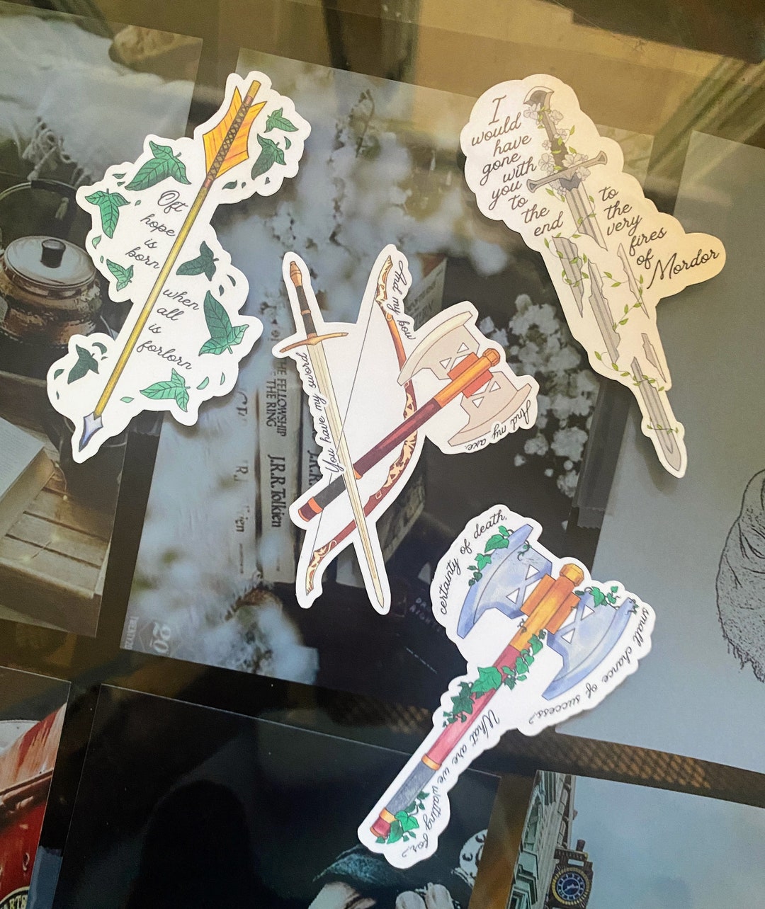 The Three Hunters Lord of the Rings Sticker Set Aragorn, Gimli, and ...
