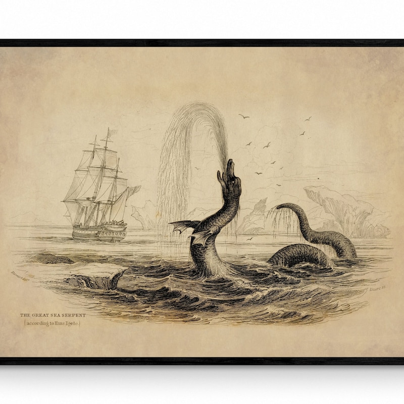 Sea Monster Print - Etsy