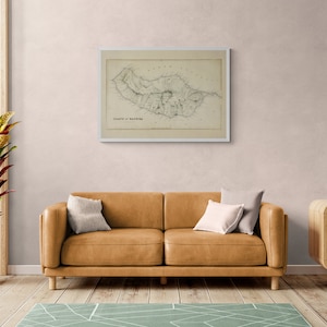 Island of Madeira Map Dated 1871 - Antique Reproduction - Portugal ...