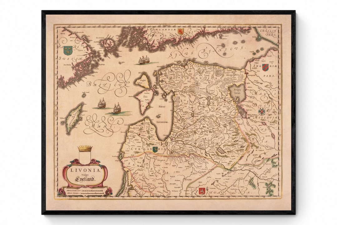 Lithuania Map Dated 1645 - Latin Antique Map - Antique Reproduction ...