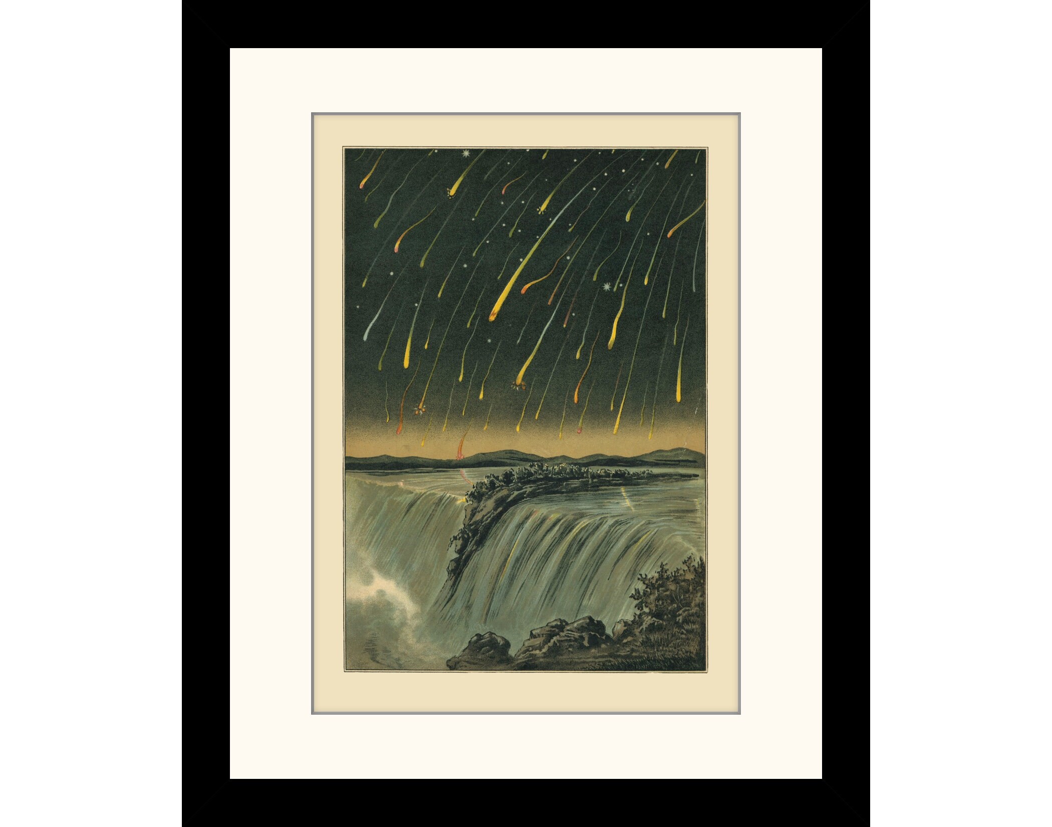 Shooting Stars Antique Art Reproduction - Fine Art Print - Astronomy ...