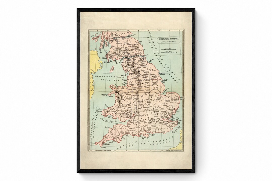 Britannia Antiqua (ancient Britain) Map - Antique Reproduction ...