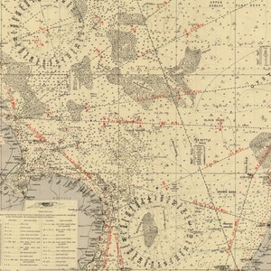Fishermen's Chart of the North Sea Map - Antique Reproduction - Dated ...