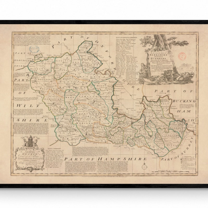 Maps of the Berkshires - Etsy UK