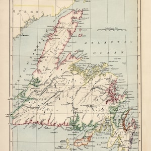 Newfoundland - Antique Reproduction Map - Geography - Canada ...