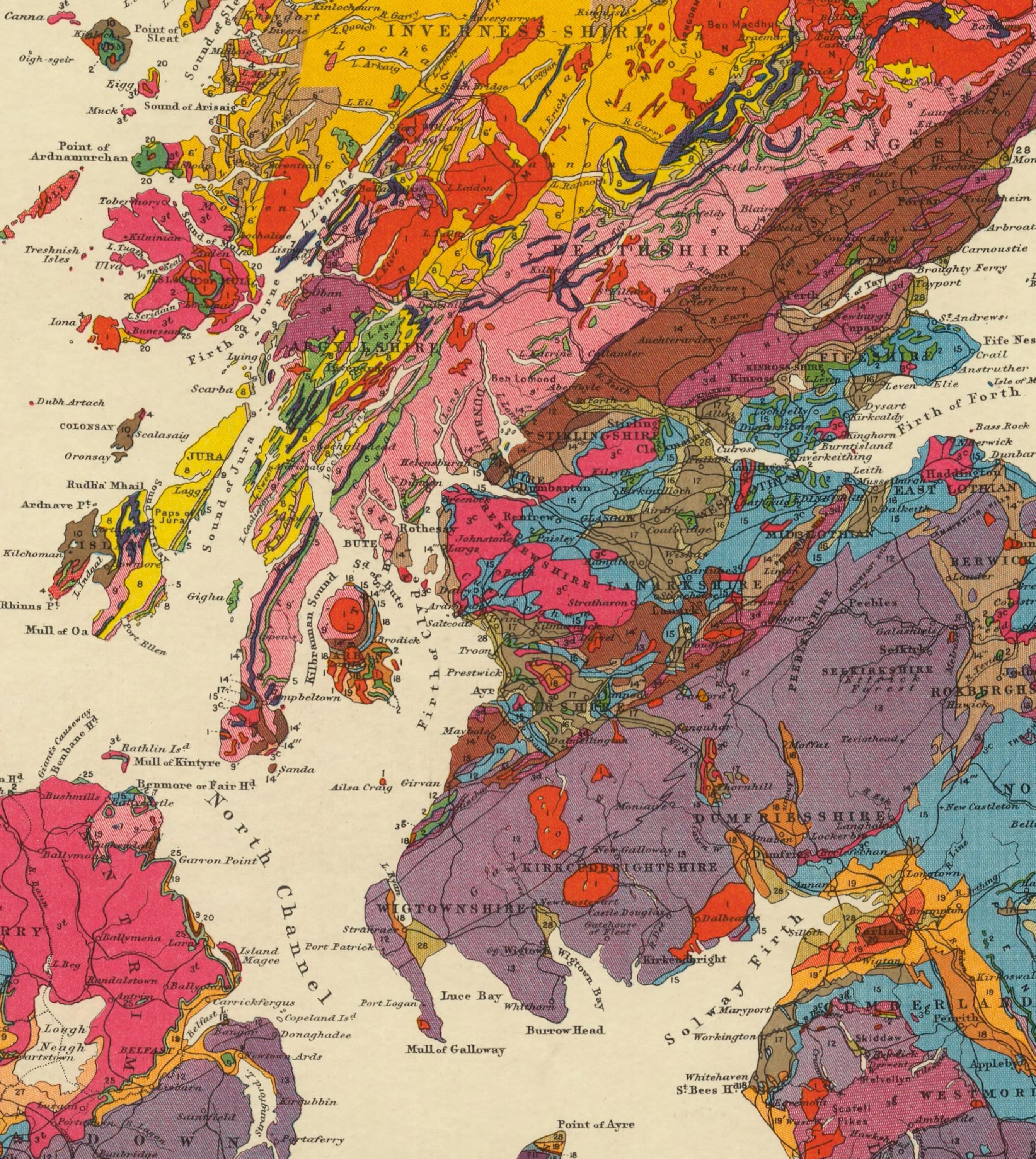 Geological Map of the British Islands Map - Antique Reproduction ...