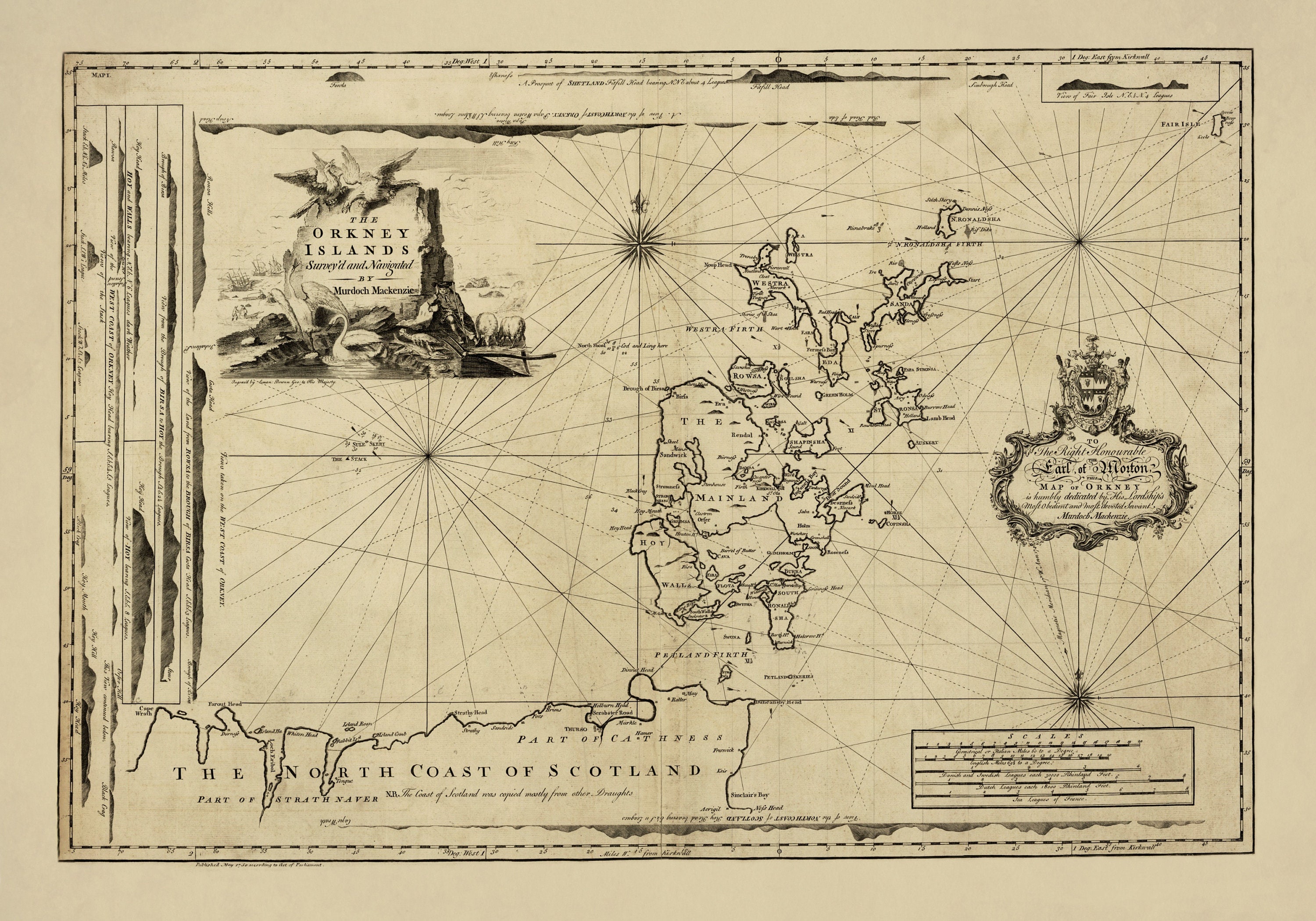 The Orkney Islands Surveyed and Navigated by Murdoch Mackenzie Dated ...
