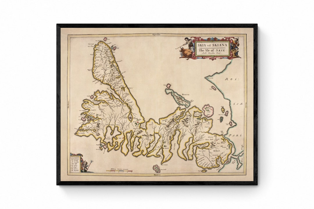 Isle of Skye Map Dated 1654 - Antique Reproduction - Hebrides ...