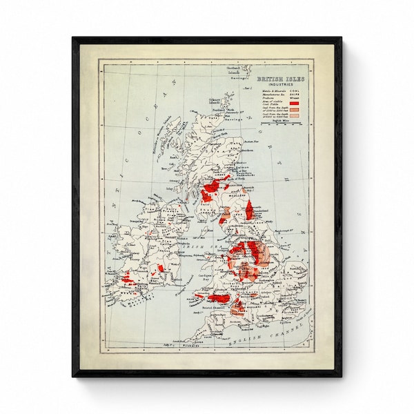 Map of Britain (c1900) Art Print (framed Or - Etsy
