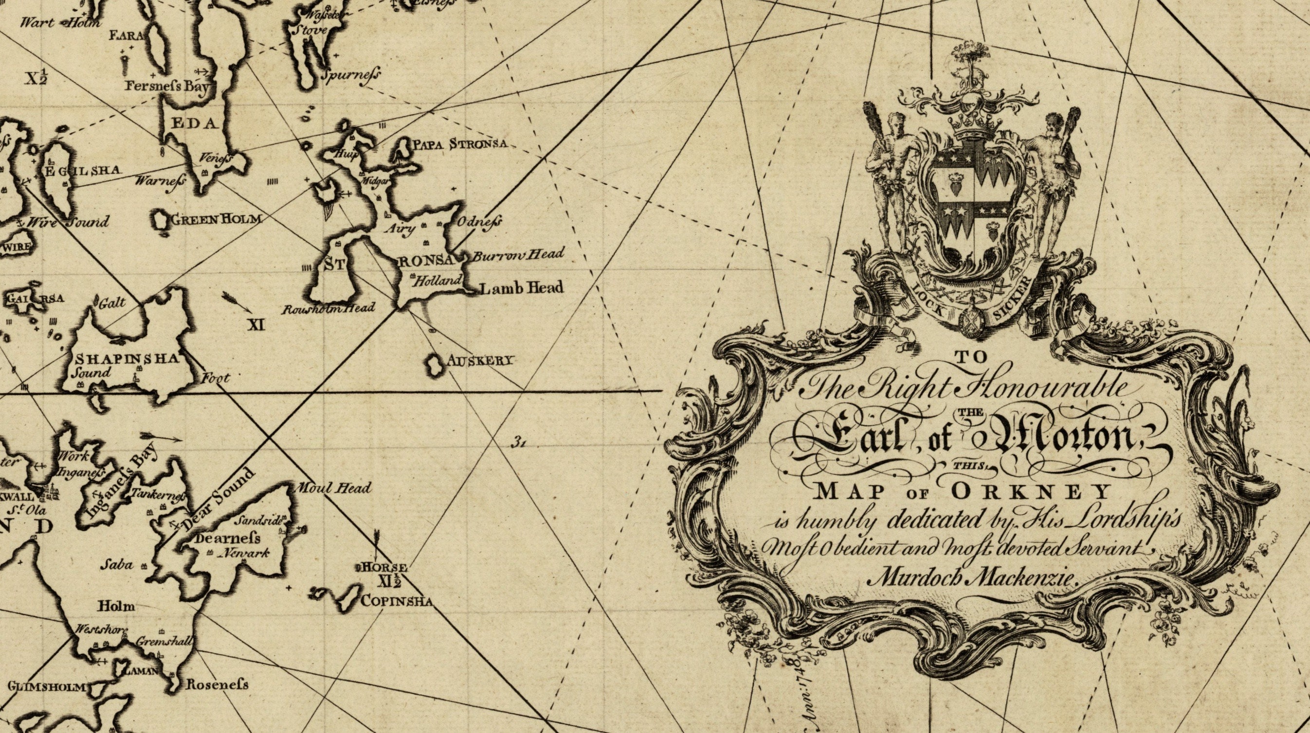 The Orkney Islands Surveyed and Navigated by Murdoch Mackenzie Dated ...