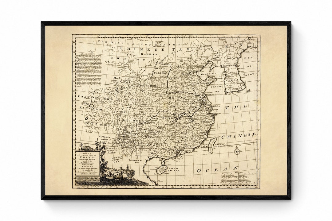 China Map - Dated C.1766 - Antique Reproduction - Chinese History ...