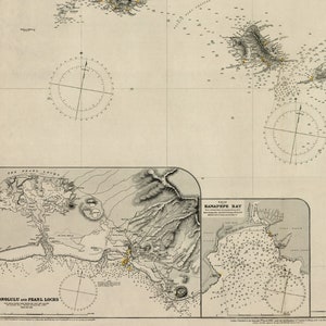 Hawaii Admiralty Map Dated 1885 - Sandwich Islands - Antique ...