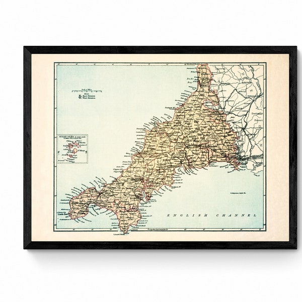 Cornwall map gifts - Etsy België