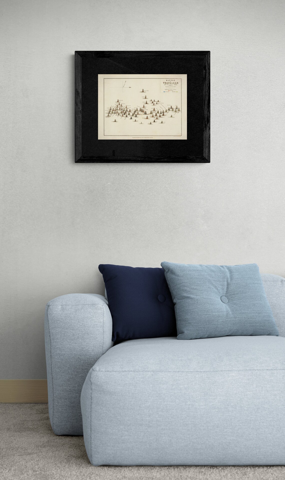 Battle of Trafalgar Map Showing Positions in Battle Antique - Etsy UK