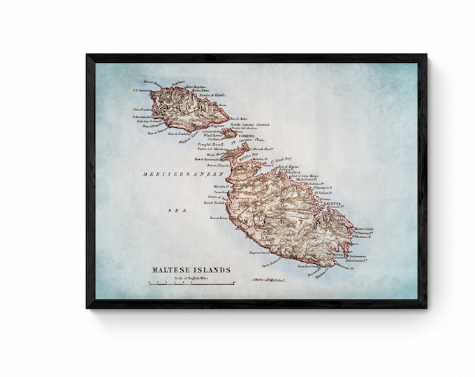 Malta Illustrated Map, A4 Malta Map, Malta Print, Pictorial Map of ...