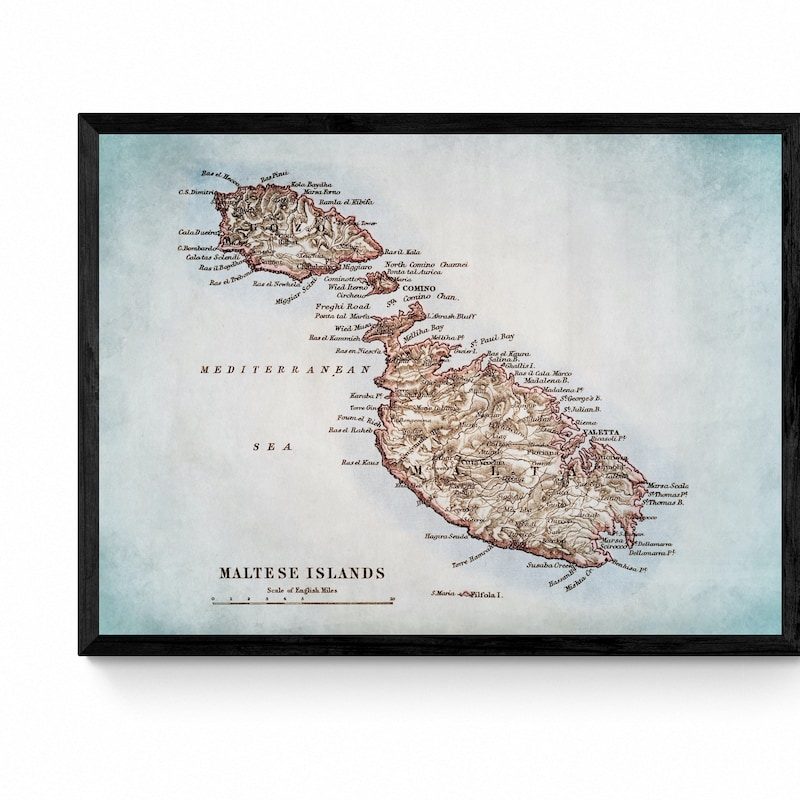 Malta Map Italy - Etsy UK
