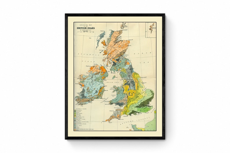 Geological Map of the British Isles Map - Antique Reproduction ...