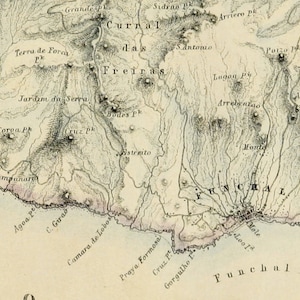 Island of Madeira Map Dated 1871 - Antique Reproduction - Portugal ...