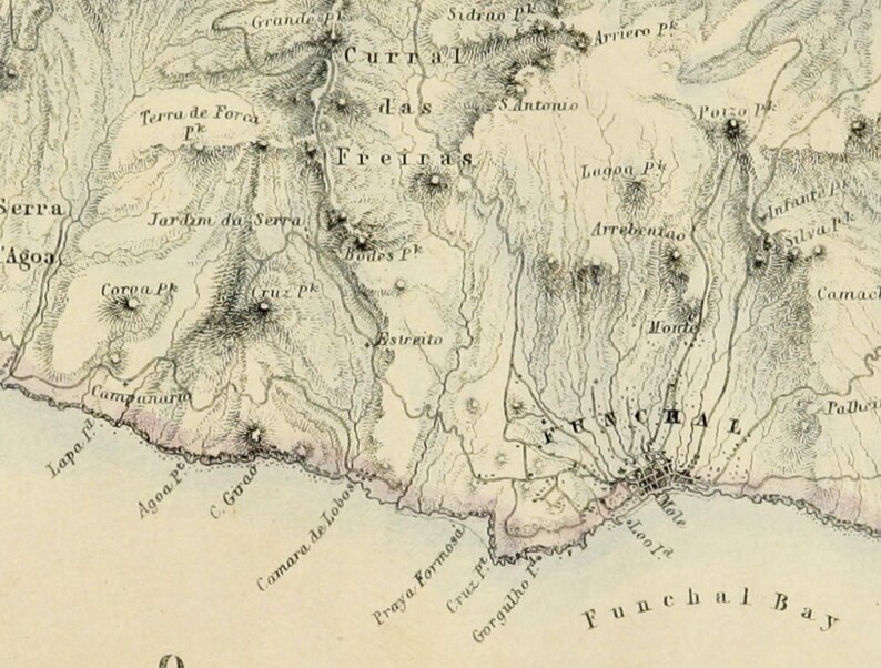 Island of Madeira Map Dated 1871 Antique Reproduction Portugal ...