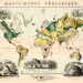 Geological World Map - Antique Reproduction - Dated 1858 - Geology ...