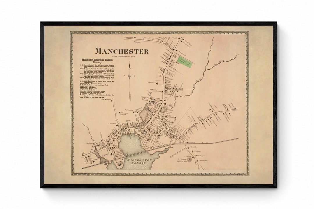 Manchester-by-the-sea, Massachusetts Map Dated 1872 - Antique ...