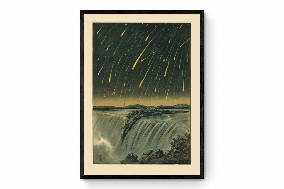 Shooting Stars Antique Art Reproduction - Fine Art Print - Astronomy ...