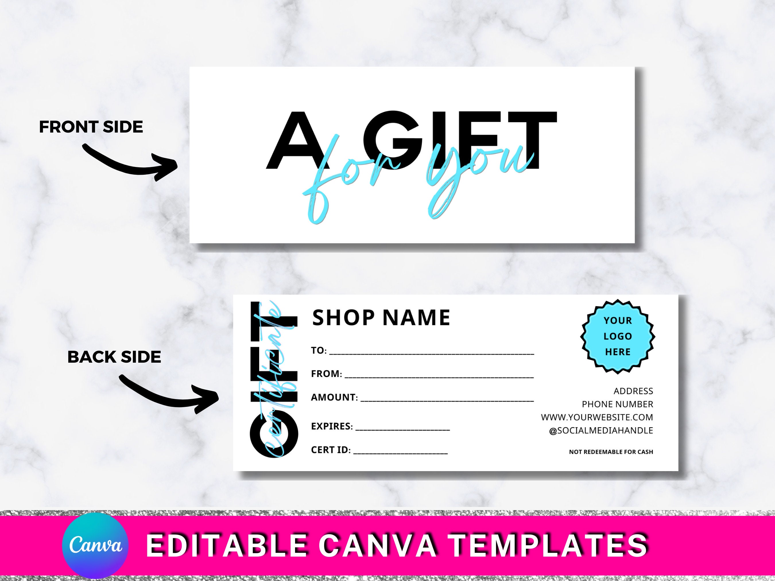 Canva Gift Certificate Template, Spa Voucher, Salon Gift Certificate ...