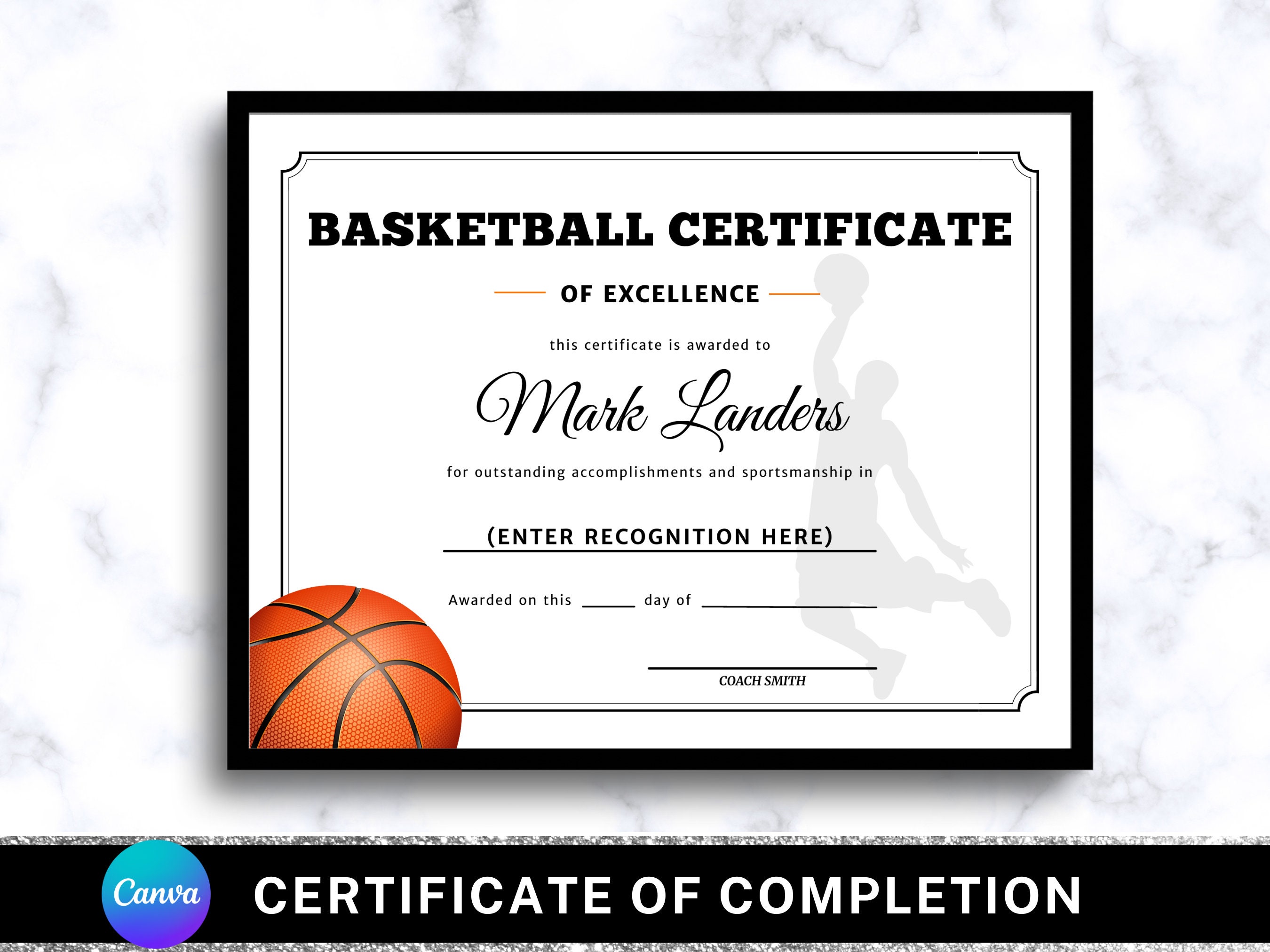 Editable Basketball Award Certificate, End of Season Basketball Awards ...