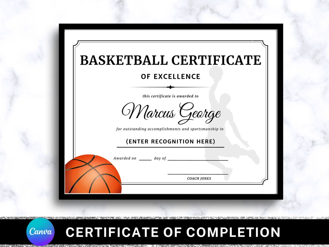 End of Season Basketball Awards, Editable Basketball Award Certificate ...